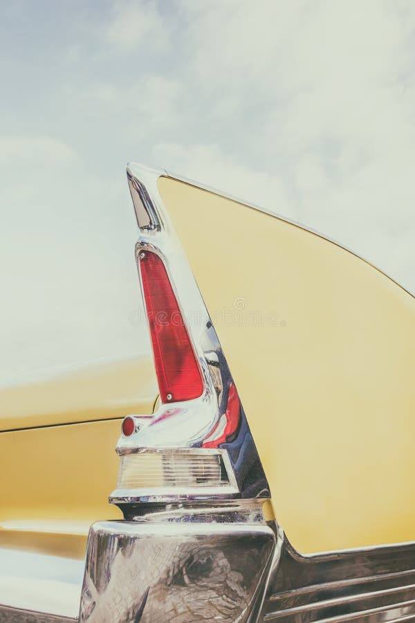 Rear End of a Yellow Classic Car Stock Photo - Image of classic ...