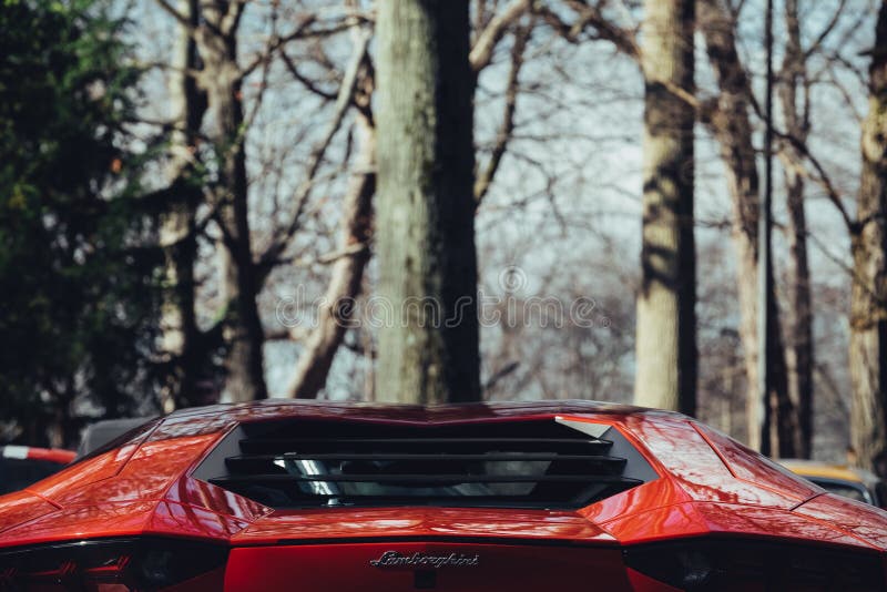Rear engine bay Aventador editorial stock photo. Image of lamborghini ...
