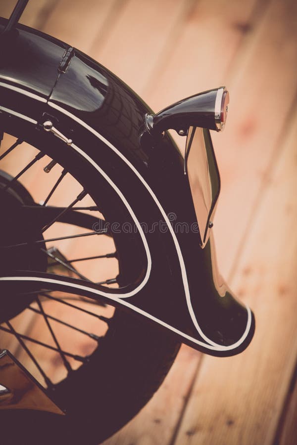 Rear Fender of a Retro Motorcycle Stock Photo - Image of vehicle, bike ...
