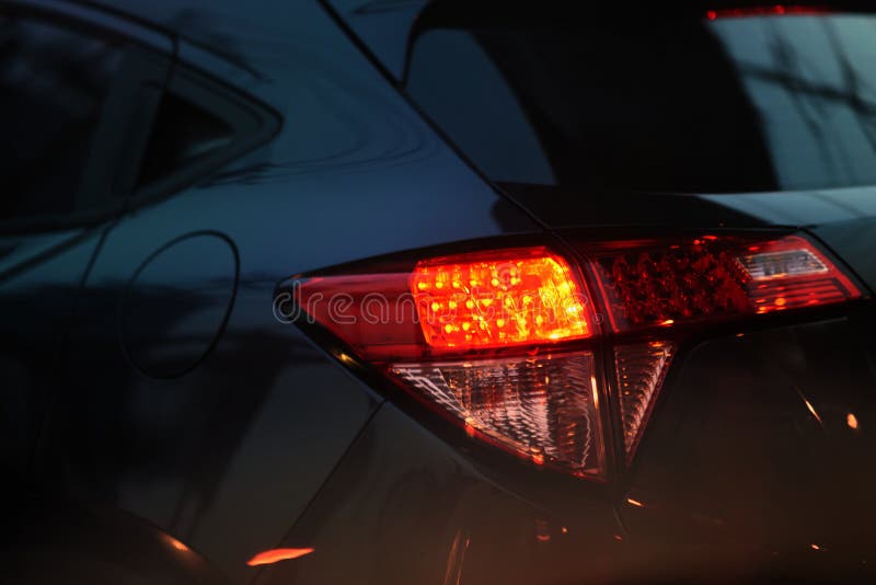 Rear Lamp Signals for Turn of Car on Street Stock Photo - Image of ...