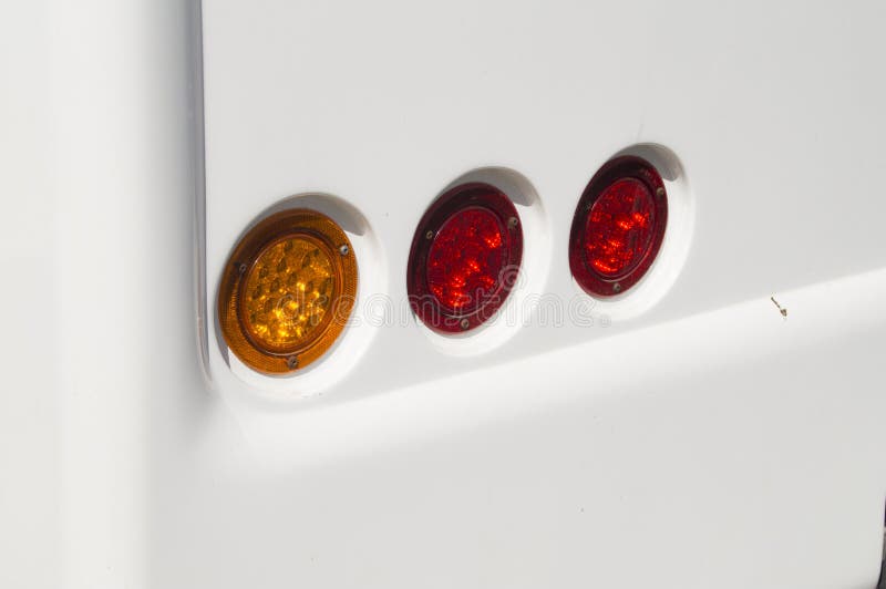 The Rear Lights of the Bus Round Shape Stock Photo - Image of road ...