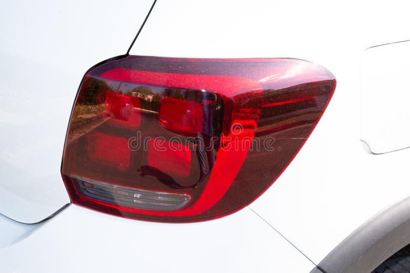 Rear Lights of the Tail Light Car Stock Image - Image of metal ...