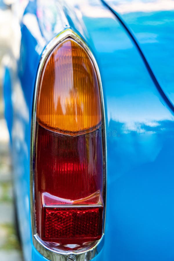 Rear Lights of Vintage Retro Car Stock Image - Image of metal, classic ...