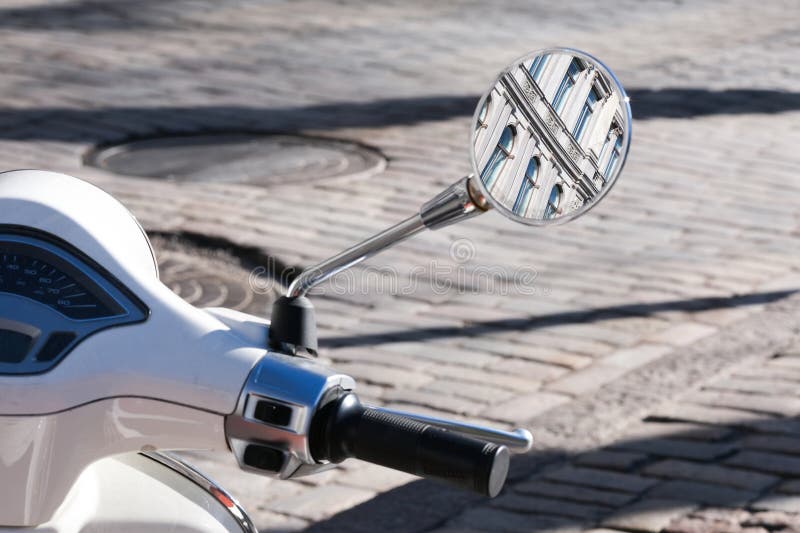 Rear Mirror on a Motor Bike Stock Photo - Image of bike, handle: 375127322
