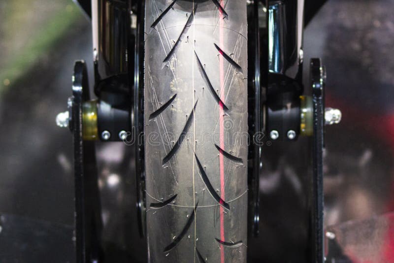 Rear Motorcycle Wheel. Rubber, Tread Stock Image - Image of tread ...