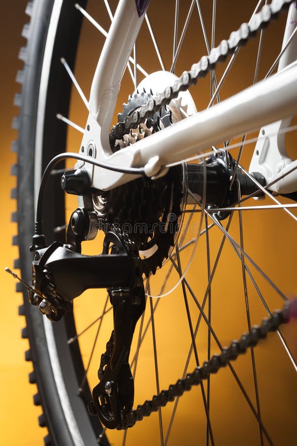 Rear Bike Cassette on the Wheel with Chain Stock Image - Image of ...