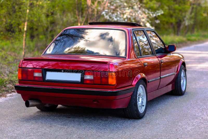 The Rear of the Old, Red, German Car Stock Photo - Image of metal, rear ...