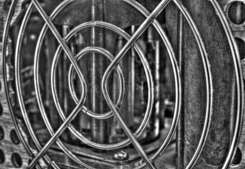 Rear Panel of a High Frequency Power Amplifier in Black and White Stock ...