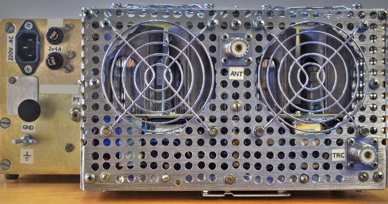 Rear Panel of a High Frequency Power Amplifier with Vacuum Tubes Stock ...