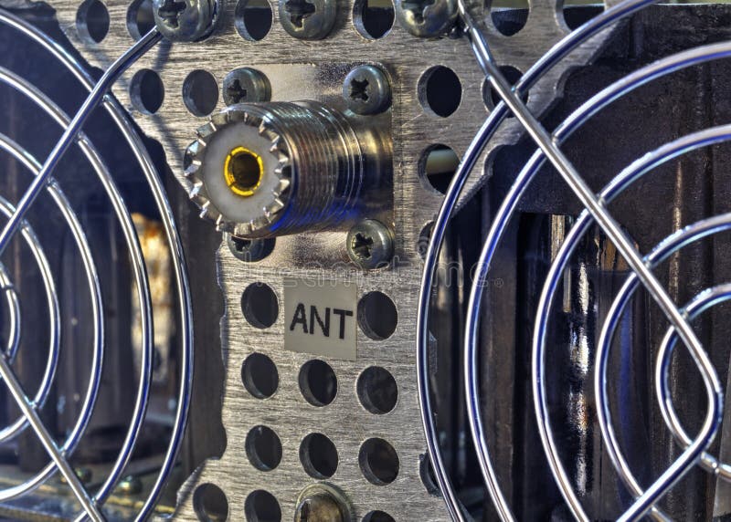 Rear Panel of a High Frequency Power Amplifier with Vacuum Tubes Stock ...