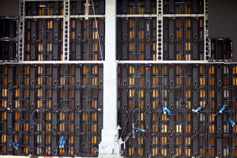 Rear panel of a LED screen stock photo. Image of industrial - 261691650