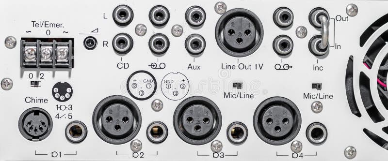 Rear panel of mixer stock image. Image of level, music - 41144501