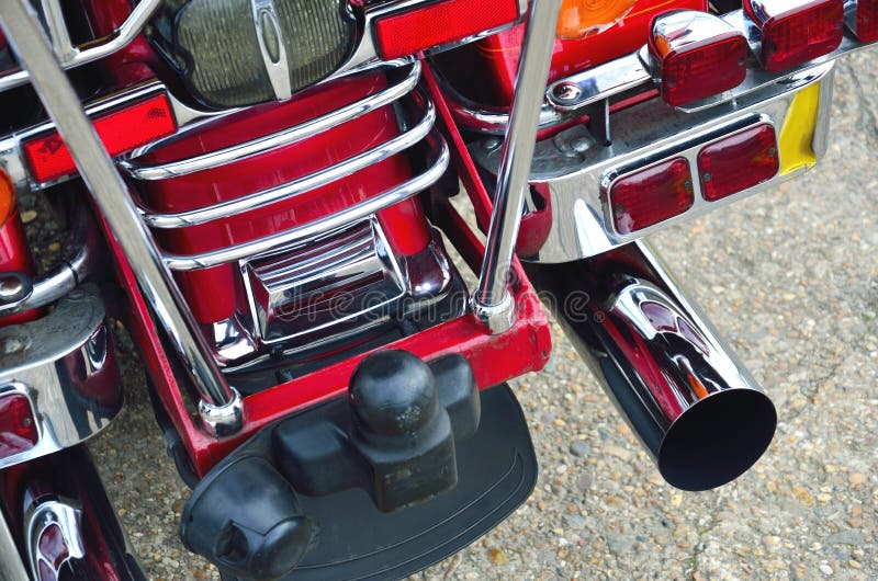 Rear of red Motorbike stock photo. Image of equipment - 39831128