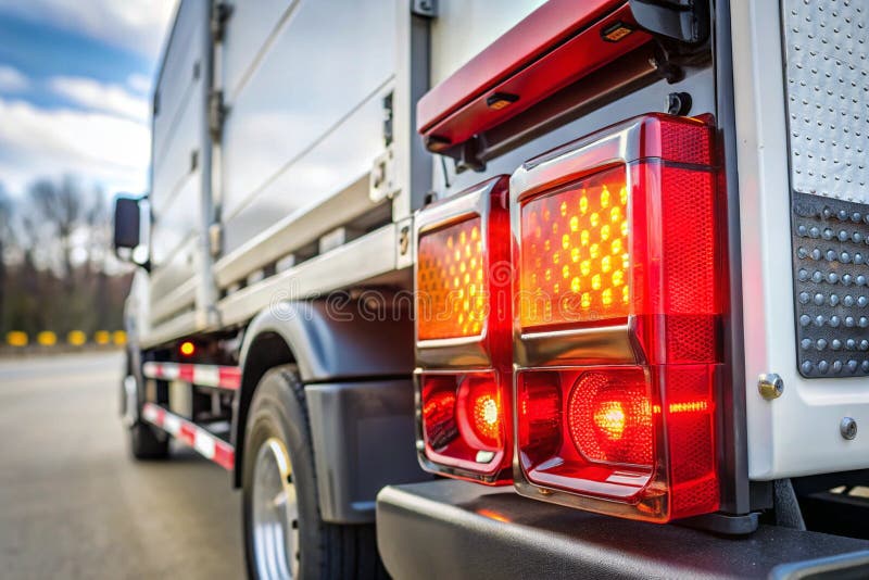 Rear Right Brake Light on Large Truck Stock Illustration - Illustration ...