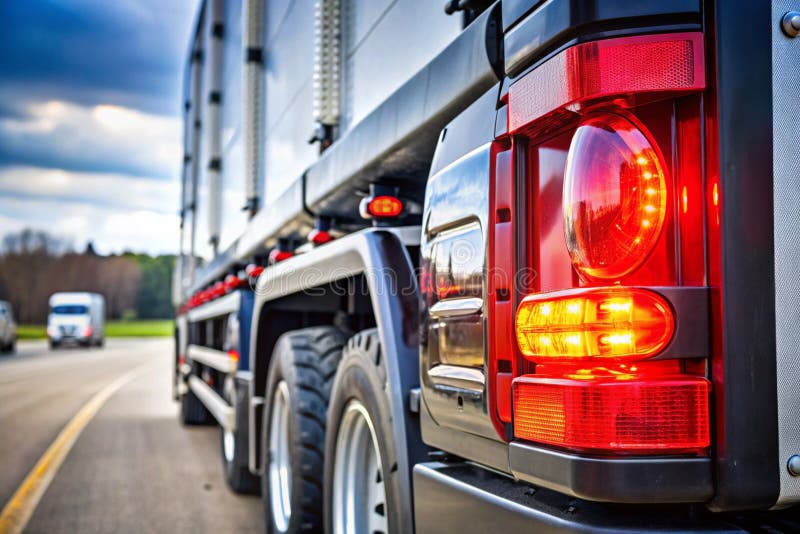 Rear Right Brake Light on Large Truck Stock Illustration - Illustration ...