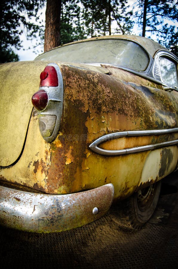 Tail Light of 1953 Rusted Old Car Stock Photo - Image of detail, coupe ...