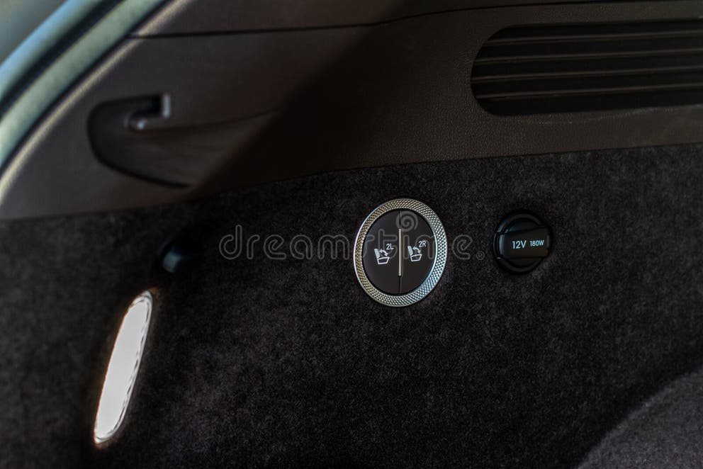 Rear Seats Folded. Rear Seats Easy Fold Down Lever Stock Photo - Image ...