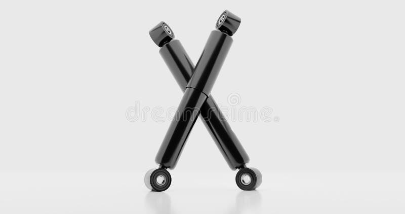Rear Shock Absorbers in Black Tone, Realistic 3d Rendering Stock ...
