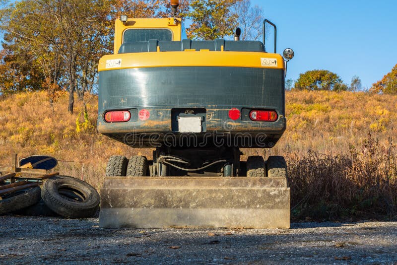 Side of Bulldozer Over White Stock Photo - Image of construction ...