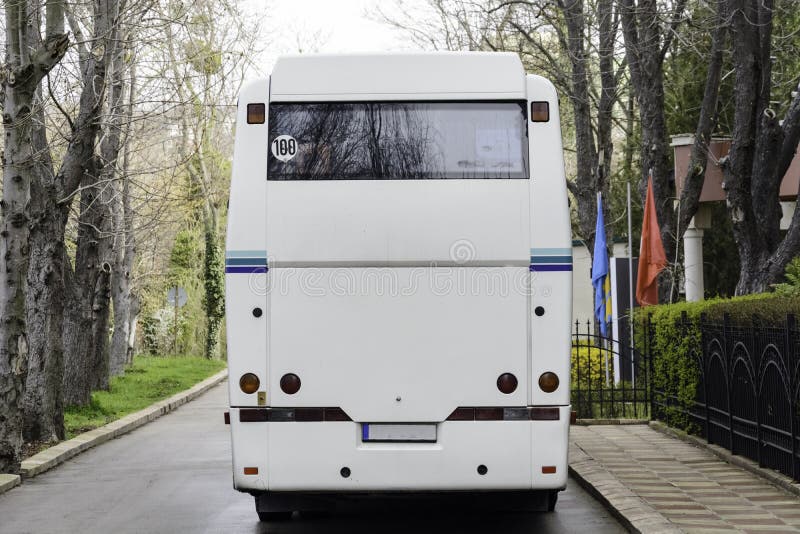 Rear Side of a Bus, Place for Text , or Your Advertising. Stock Image ...