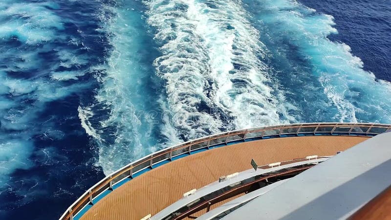 Rear Side of a Cruise Ship Creating Frothy Waves Stock Footage - Video ...
