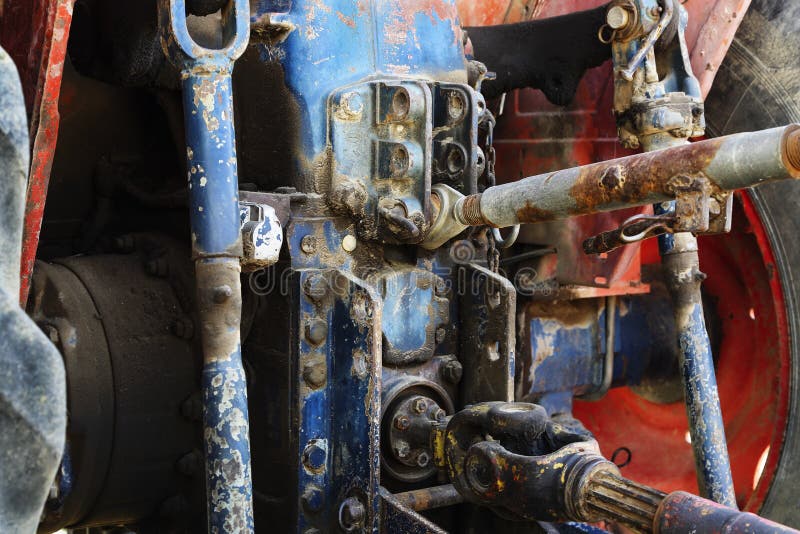Rear side of tractor stock photo. Image of faded, rust - 211592148