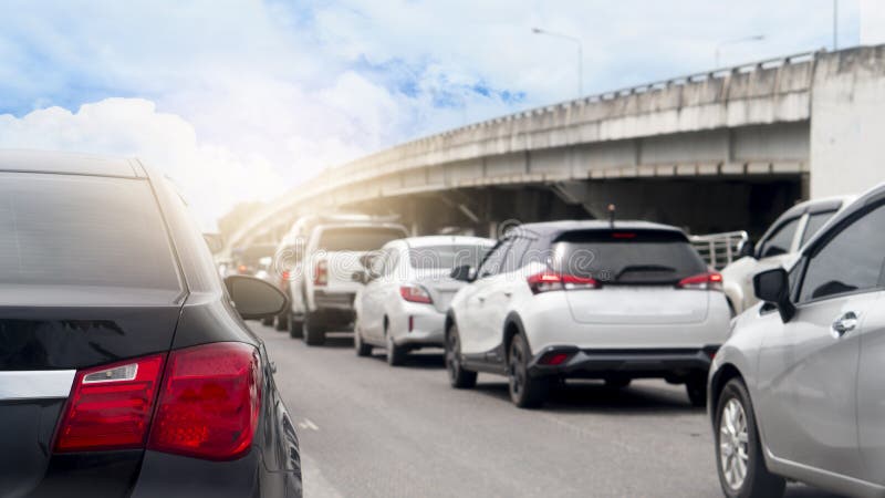 Rear Side View of Black Car with Turn on Brake Light. Stock Image ...