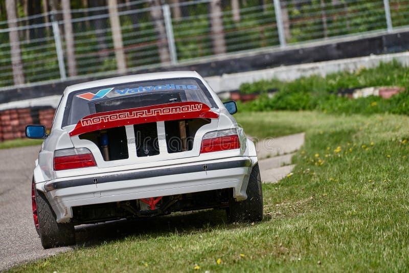 Rear-side View of a Car on Nature Background. Car Parked at Side of ...
