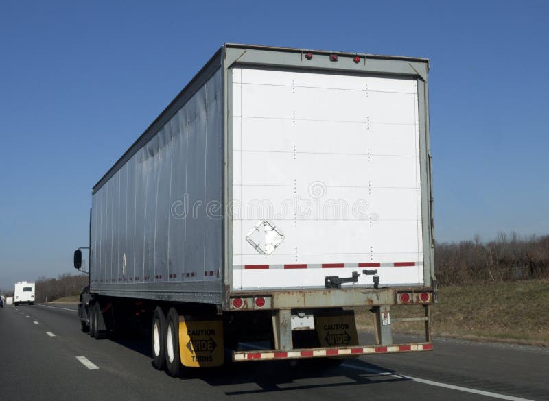 Rear view of flatbed cargo stock image. Image of semi - 190495293