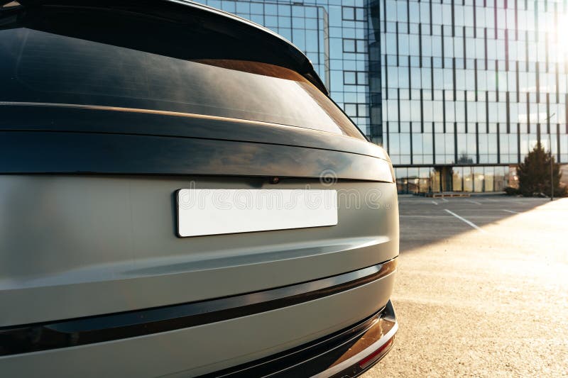 Rear Side View of New Luxury Car Stock Photo - Image of drive, vehicle ...