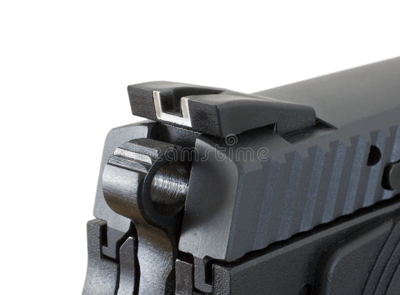 Rear sight and hammer stock image. Image of firearm, white - 13022037