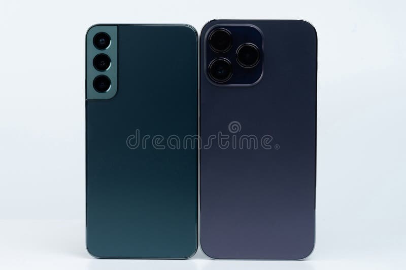 Rear Smartphones with Tripple Camera Stock Image - Image of blank ...