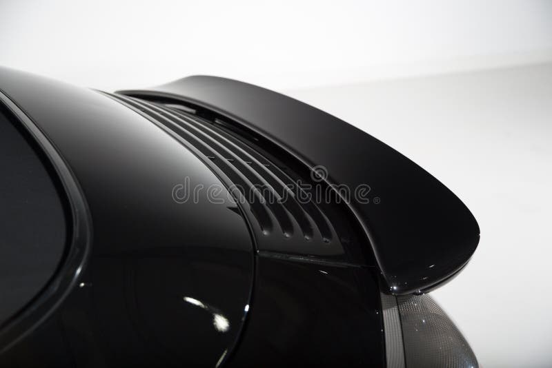 Rear Spoiler on Black Sports Car Editorial Stock Photo - Image of ...