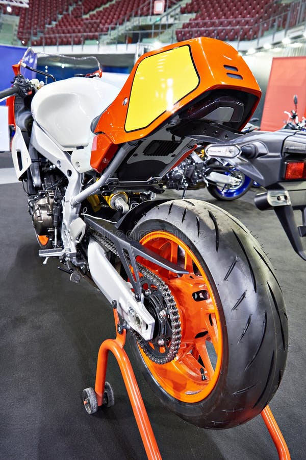 Rear of sport motorcycle stock image. Image of power - 321360881