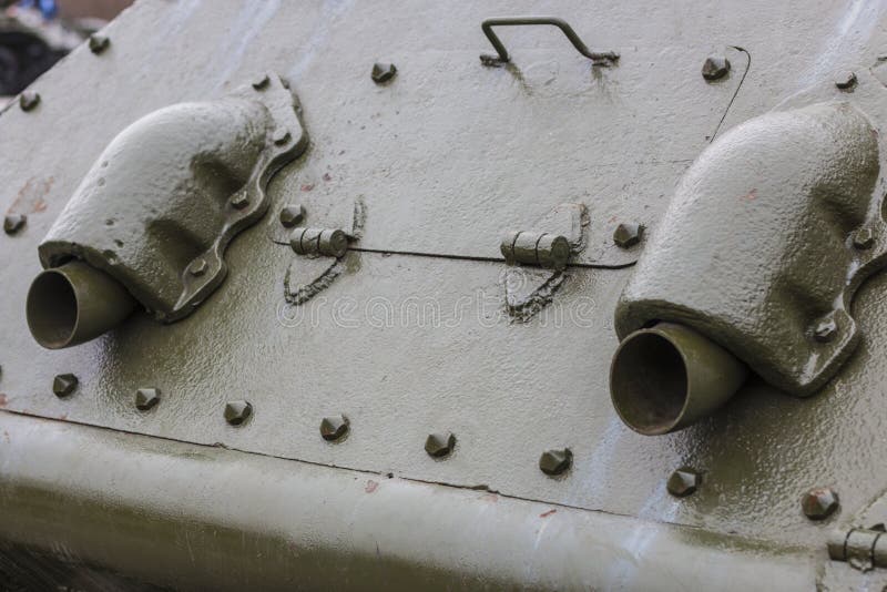 Rear of the Tank, Exhaust Pipes Stock Photo - Image of exhibit, armor ...