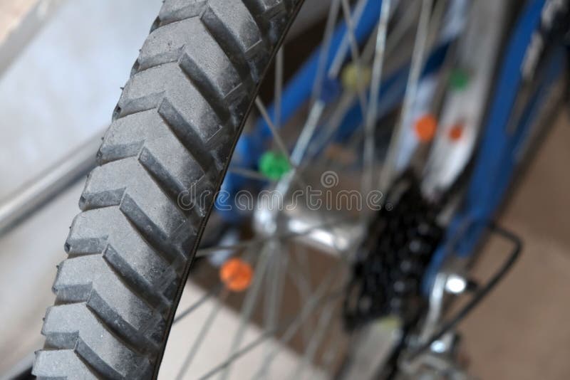 Rear Tire of the Bike, Bike Wheel Close-up Stock Image - Image of ...