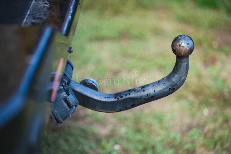 Rear tow hitch of a car stock image. Image of metal - 347912779