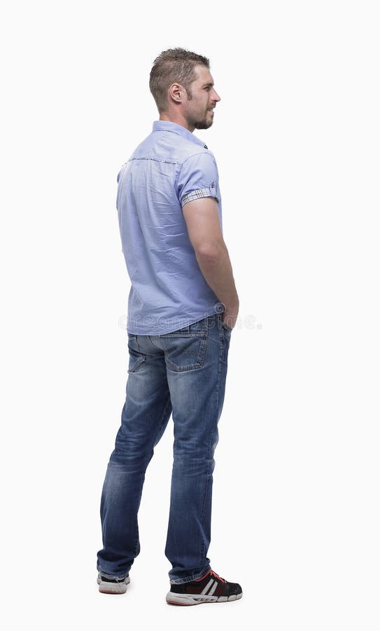 Smart young guy from back stock image. Image of modern - 52719681