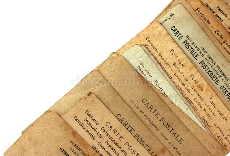 Rear View of Ancient Post Cards Editorial Image - Image of antique ...