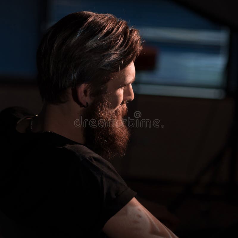 Bearded Serious Man Sitting in a Chair Stock Image - Image of business ...