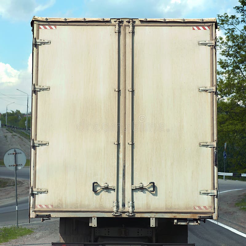 Rear View on the Body Cargo Van Stock Image - Image of back, freight ...