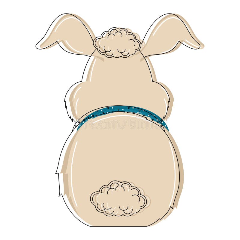 Rear view of a bunny stock vector. Illustration of design - 180300345