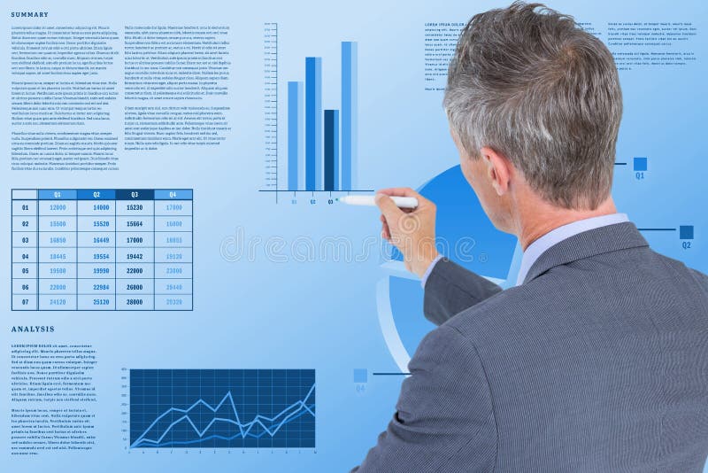 Man Making Graph Chart stock photo. Image of percentage - 15018484