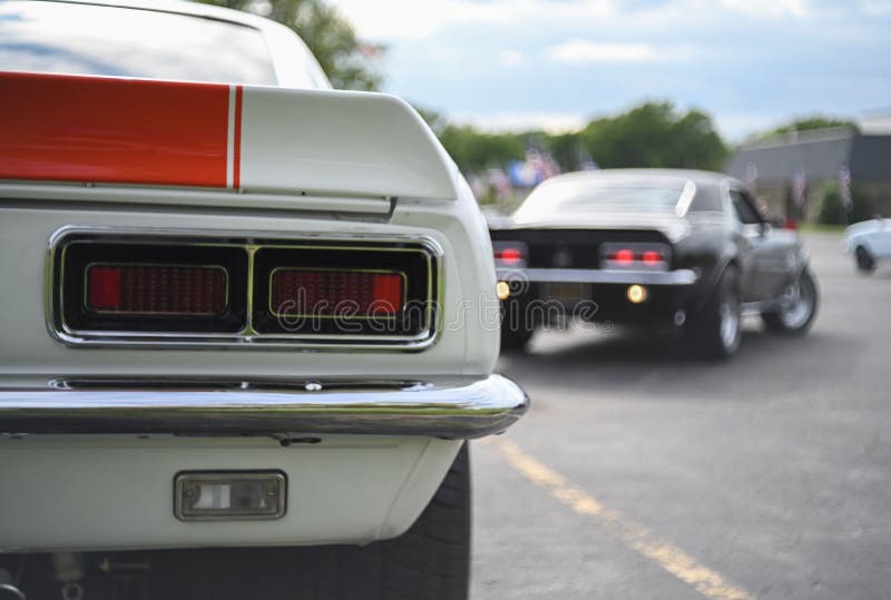 Rear View of the 1968 Camaro Tail Lights during a Car Show Event ...