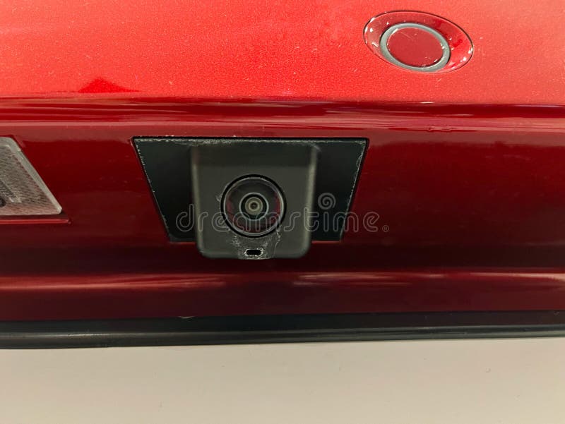 Rear View Camera with Washer Installed on the Car Stock Photo - Image ...