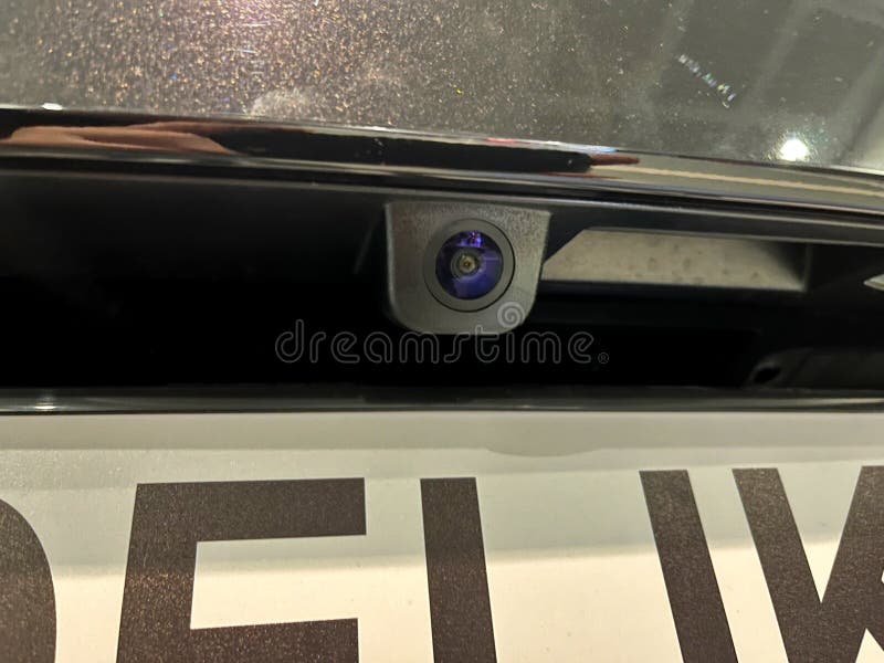 Rear View Camera with Washer Installed on the Car Stock Image - Image ...