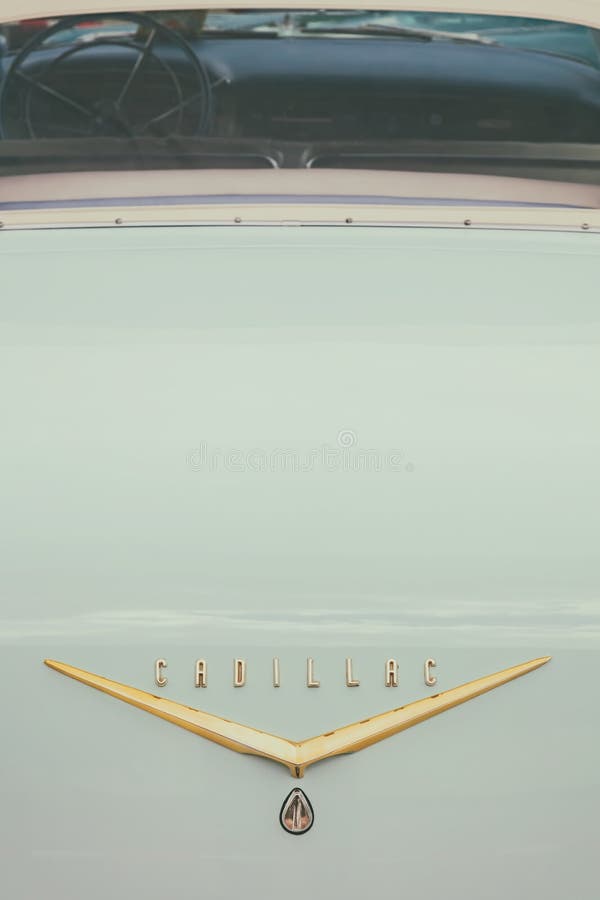 Rear End of a Classic Pink Cadillac Fifties Car Editorial Stock Photo ...