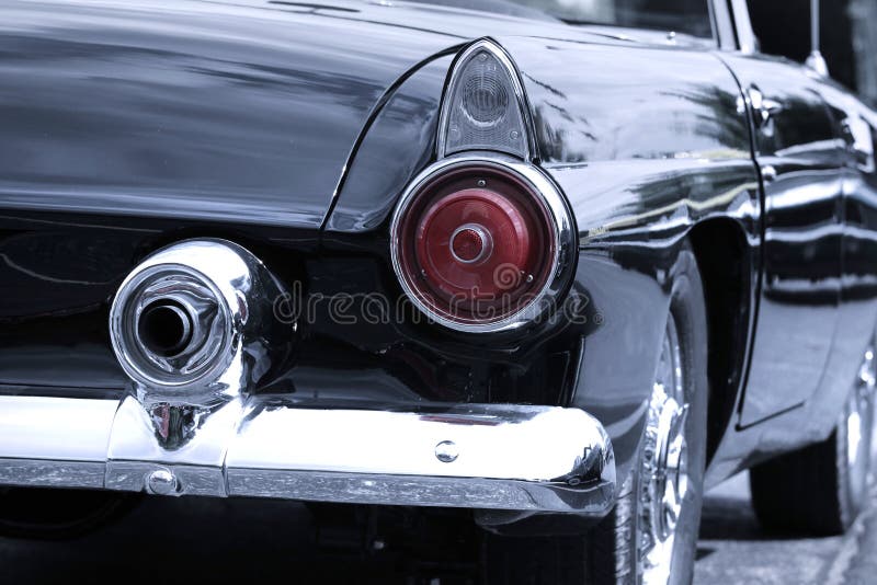 Rear view of classic car stock image. Image of metallic - 19073077
