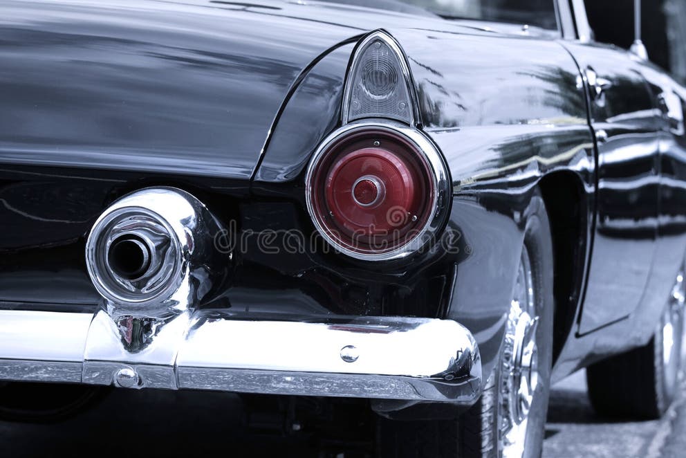 Rear view of classic car stock image. Image of metallic - 19073077