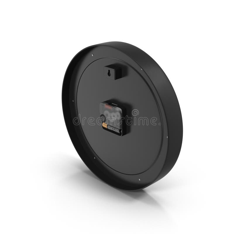 Rear View Classic Office Clock on White. 3D Illustration Stock ...